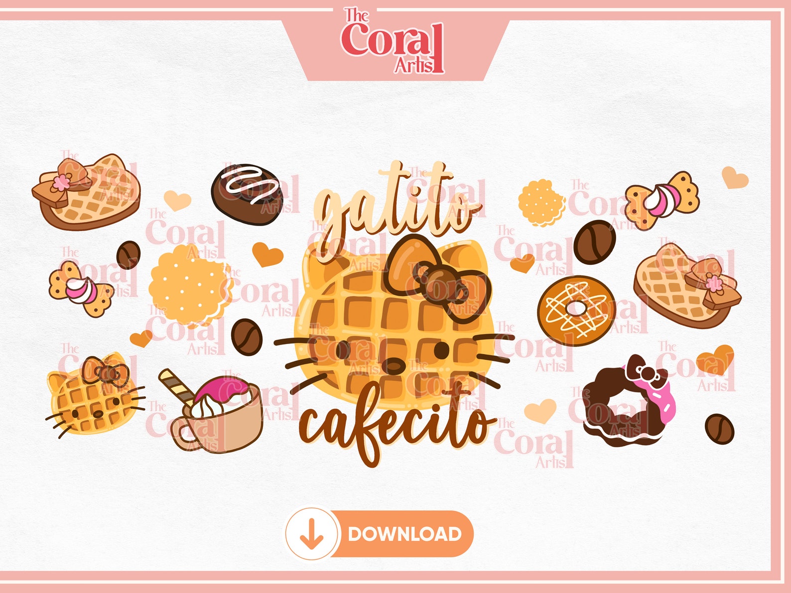 Gatito Y Cafecito PNG Transfer File, Libbey 16oz Beer Glass Tumbler ...