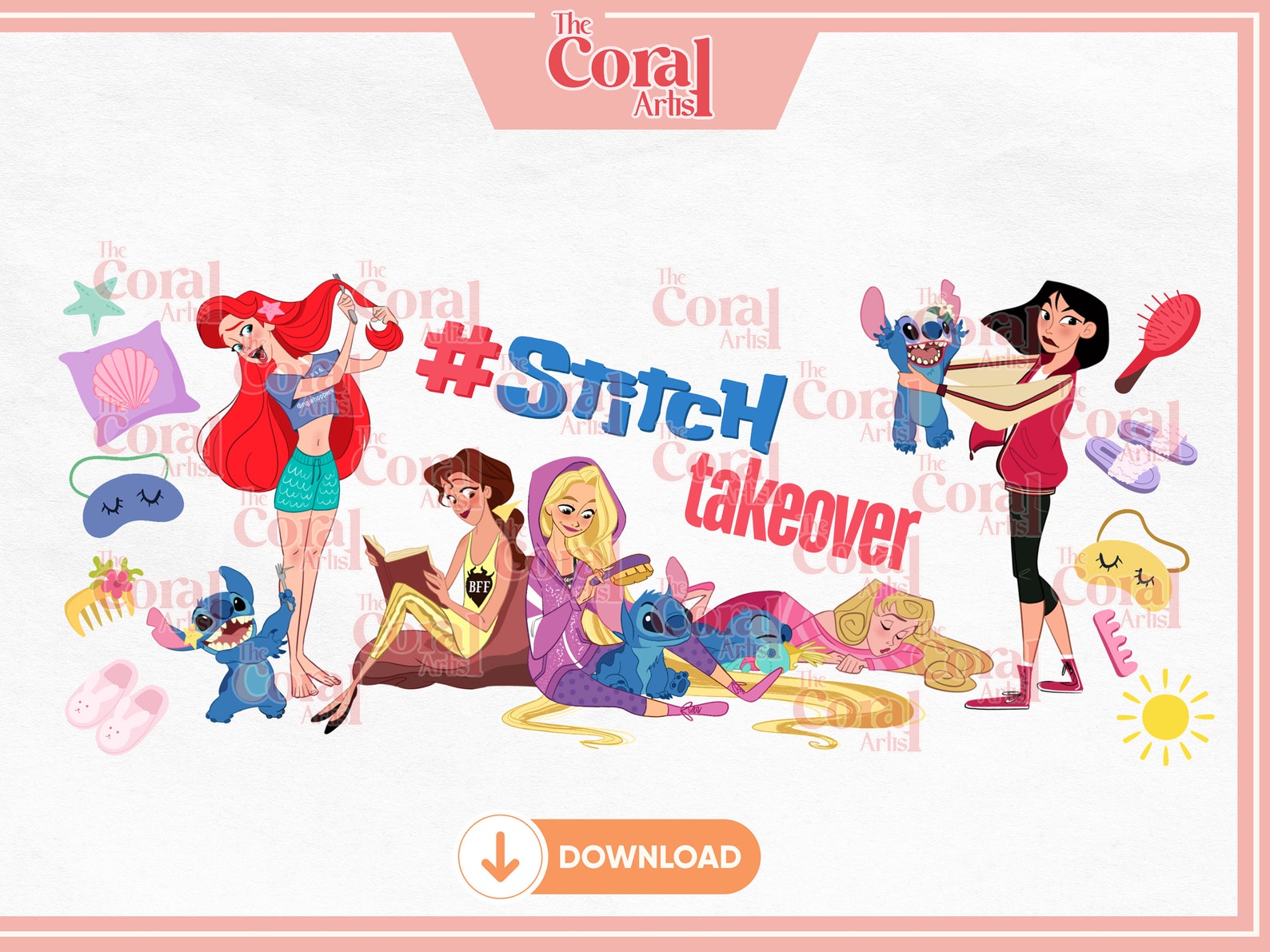 Princess Slumber Blue Alien Party PNG UVDTF 16oz Cup Wrap for Libbey ...