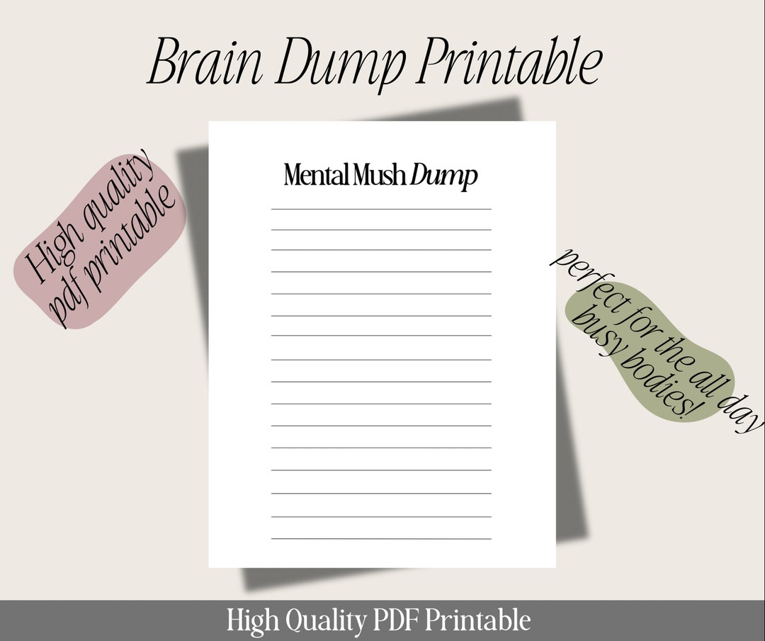 Printable brain Dump List - Etsy
