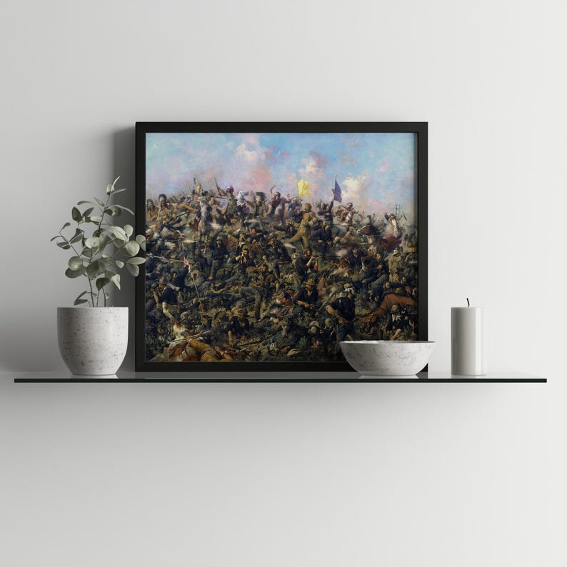 Custers Last Stand Battle Little Big Horn Oil Painting History Art ...