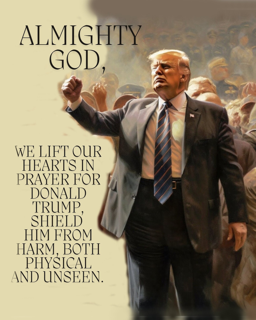 A Prayer for President Donald Trump 8x10 Real Canvas Art Giclee Print ...