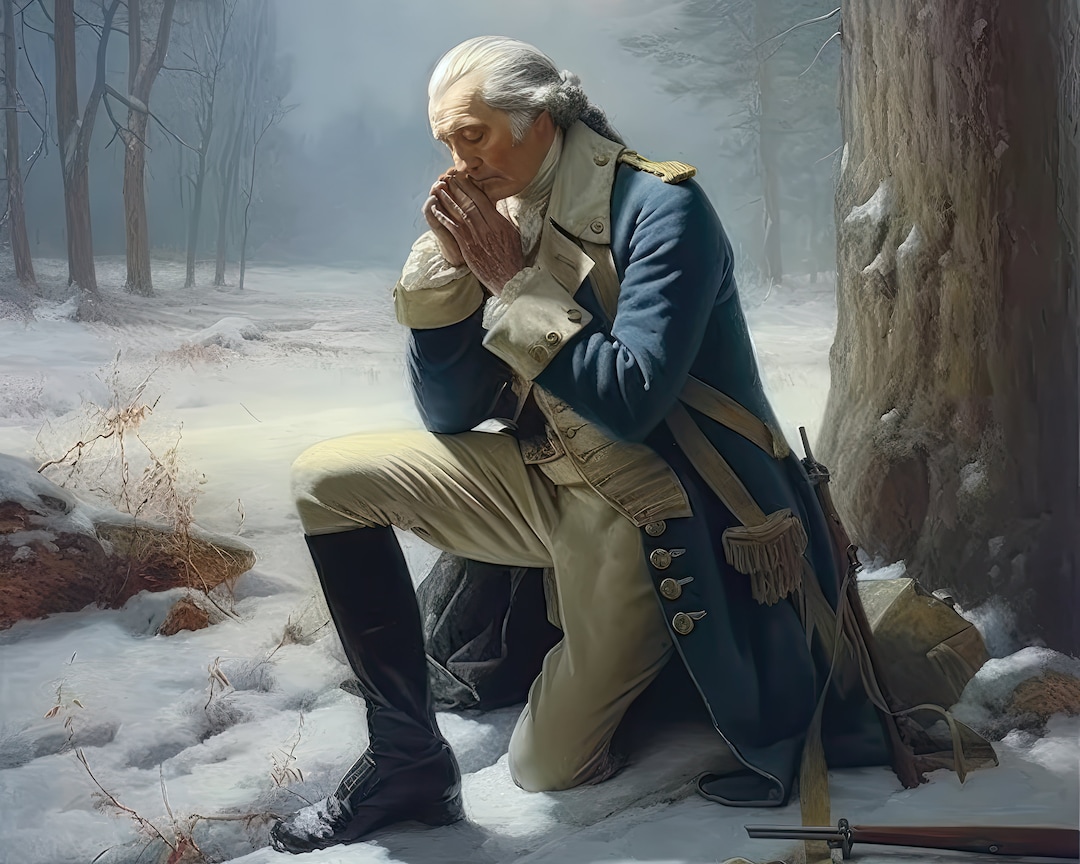 George Washington Praying at Valley Forge American Revolutionary War ...
