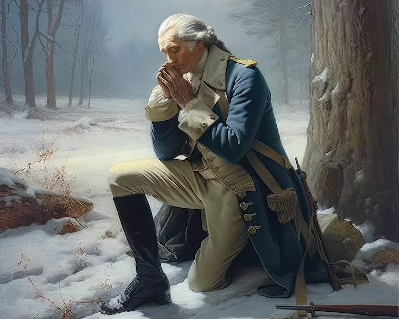 George Washington Praying at Valley Forge American Revolutionary War ...