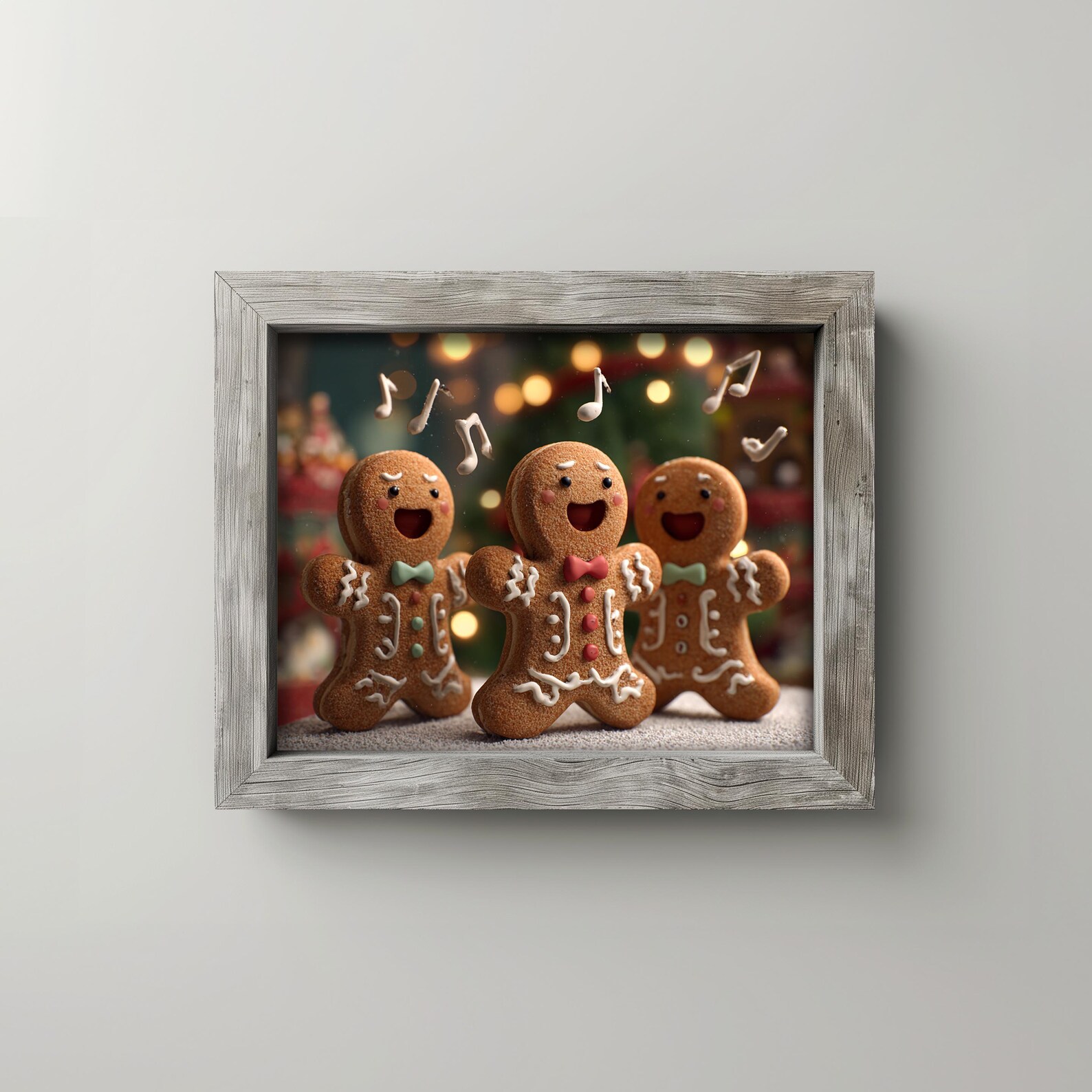 Mary Engelbreit Style Singing Gingerbread Man Choir Christmas Holiday ...