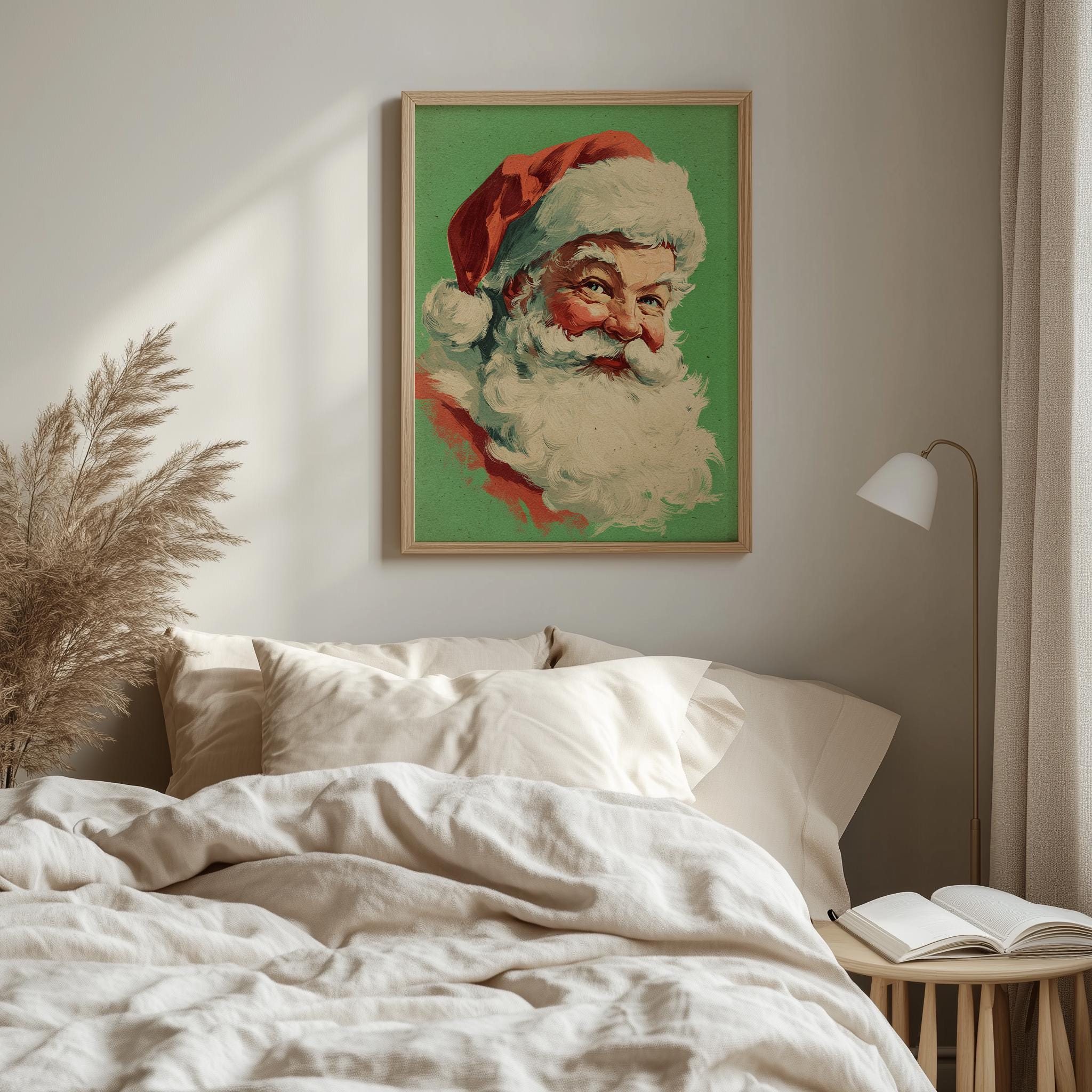 Norman Rockwell Style Santa Claus Christmas Vintage Holiday Art Santa ...