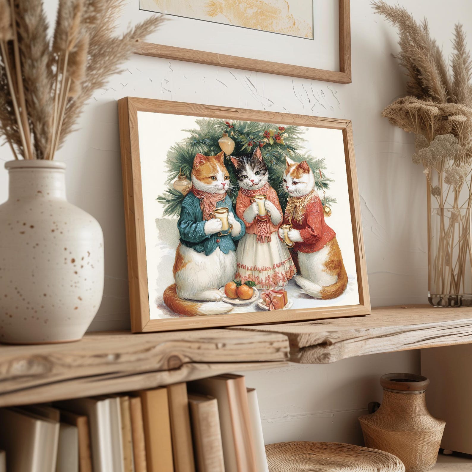 Ellen Clapsaddle Style Christmas Cats Drinking Eggnog Vintage Style Cat ...