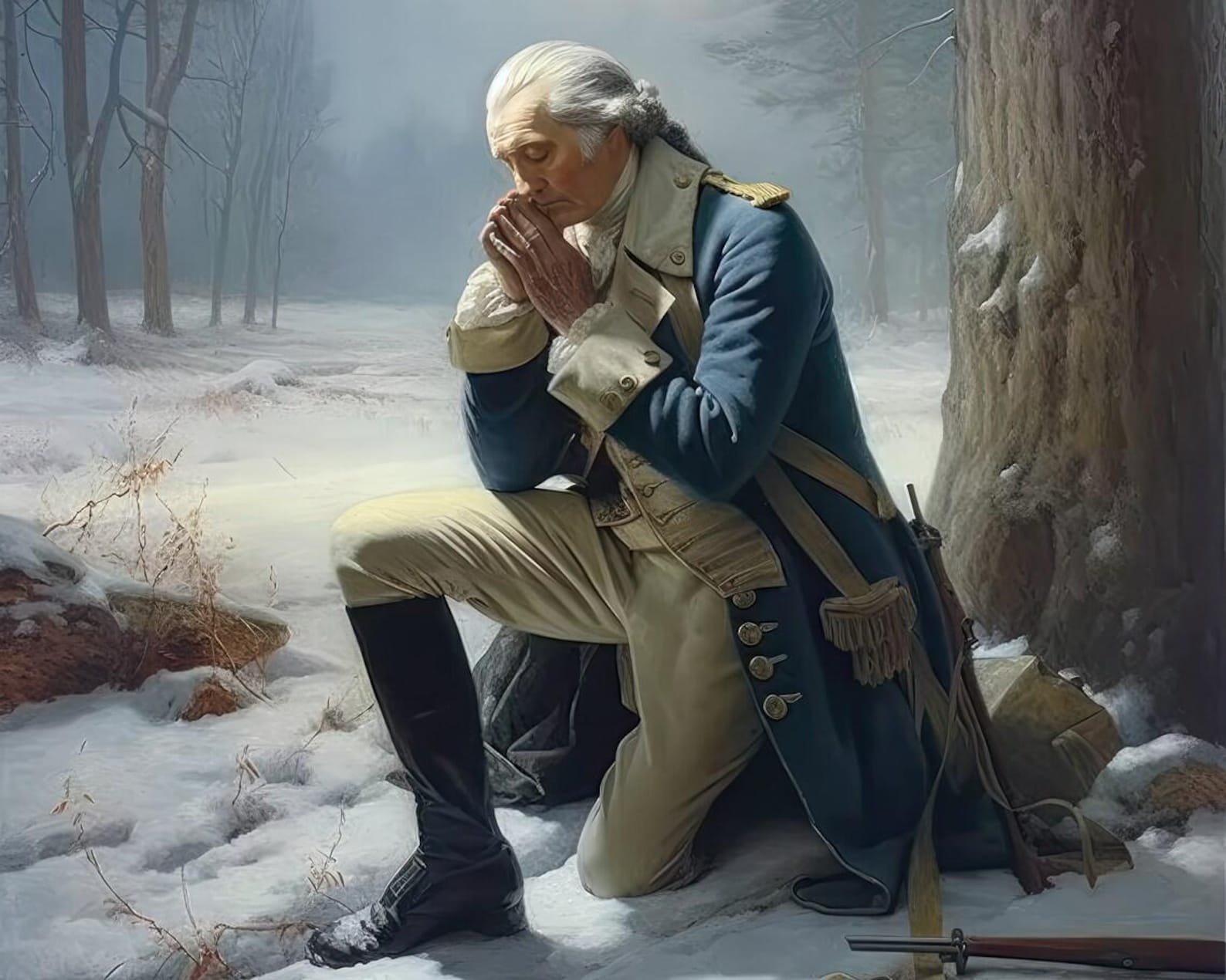 George Washington Praying at Valley Forge American Revolutionary War ...