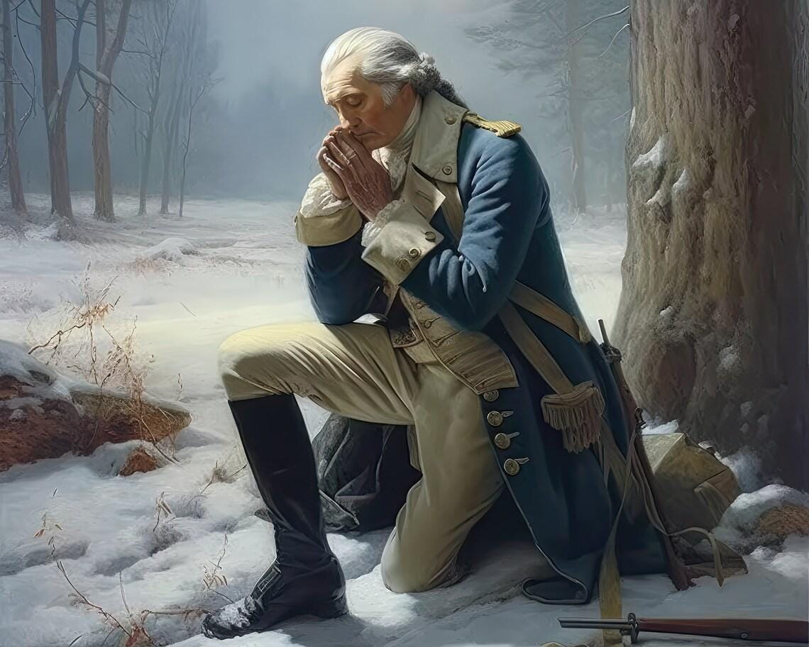 George Washington Praying at Valley Forge American Revolutionary War ...