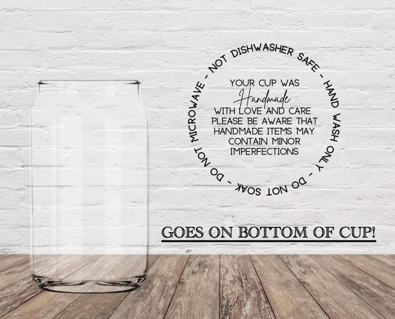 Cup Care Instructions UV DTF Transfer for Bottom of Cup Set of 10 - Etsy