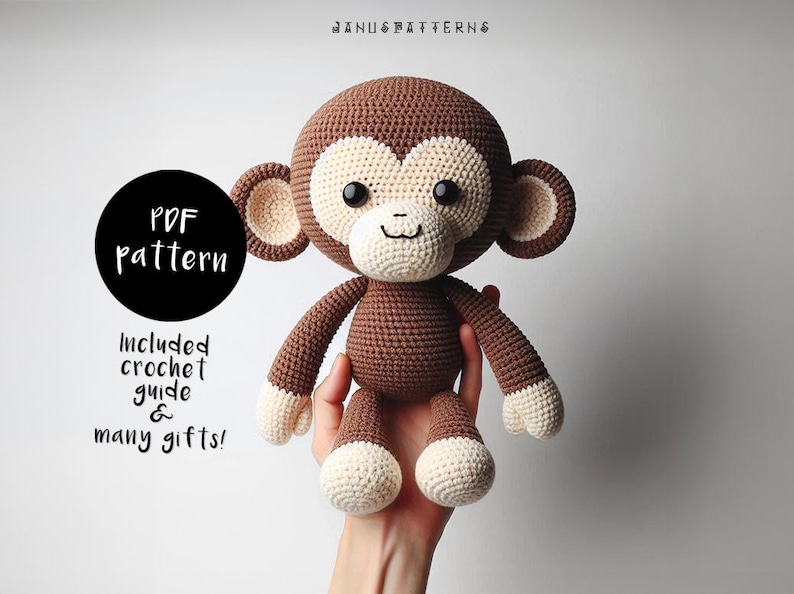 Crochet Pattern Monkey Amigurumi Doll, Crochet Doll Pattern, Crochet ...