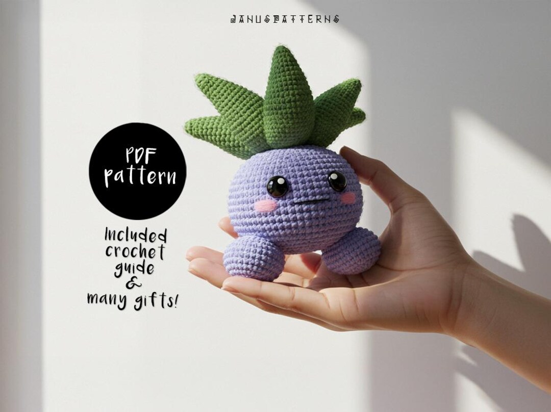 Crochet Pattern Pokemon Oddish Amigurumi Doll, Crochet Doll Pattern ...