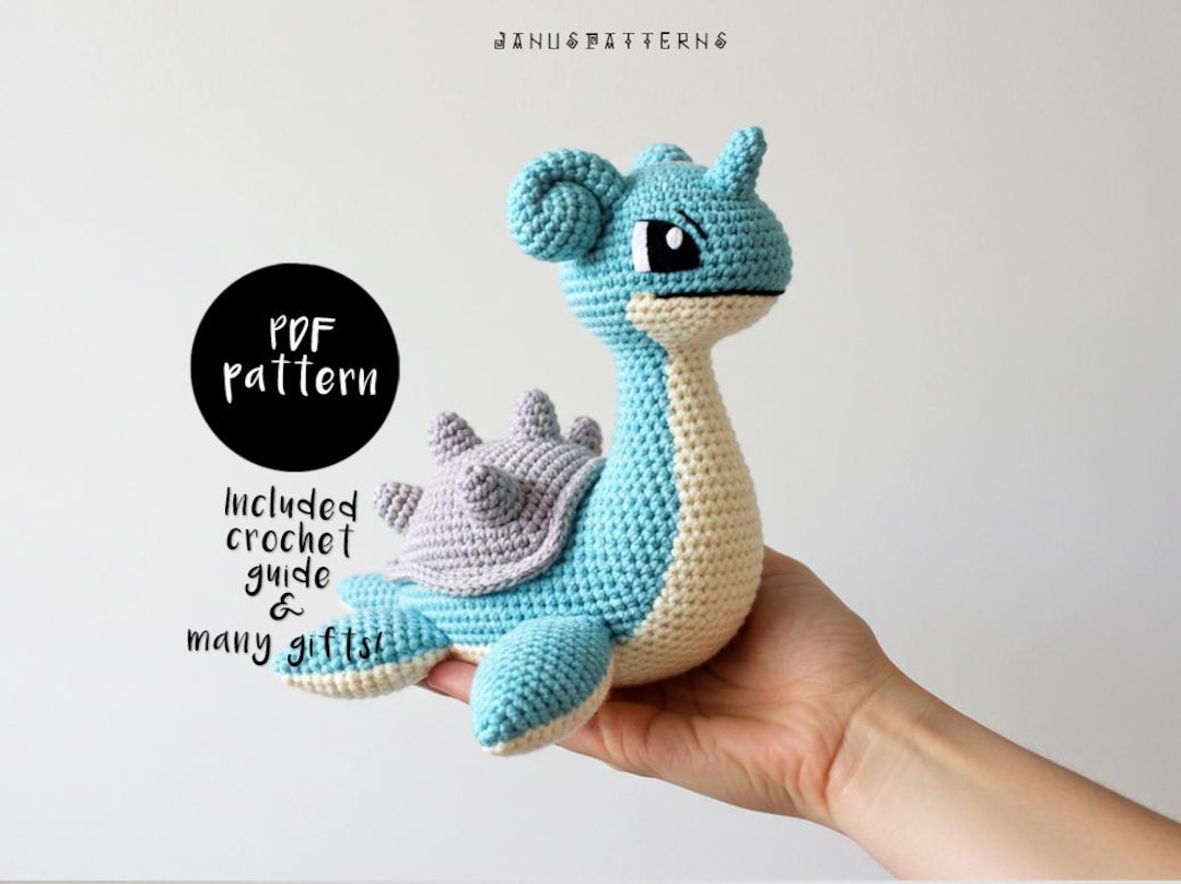 Crochet Pattern Pokemon Lapras Amigurumi Doll, Crochet Doll Pattern ...