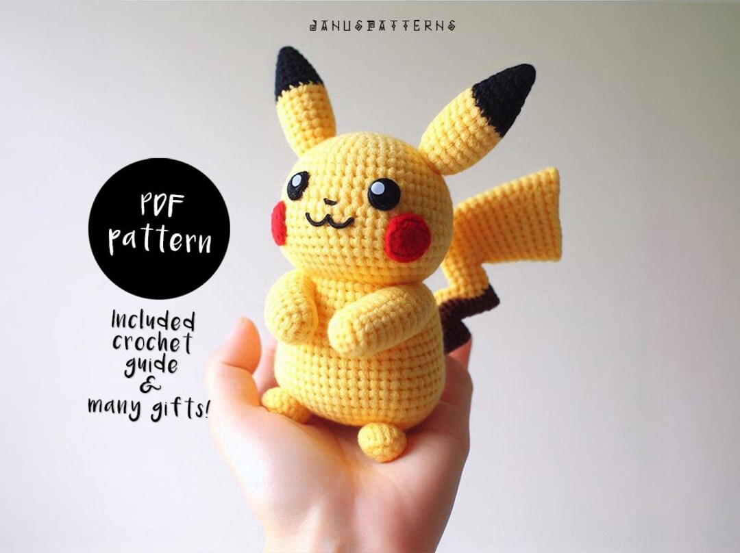 Crochet Pattern Pikachu Amigurumi Doll, Crochet Doll Pattern, Crochet ...