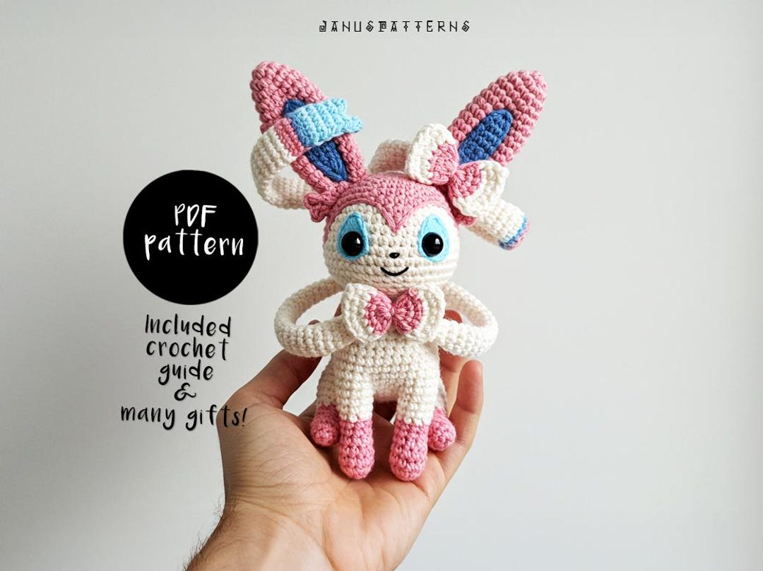 Crochet Pattern Eevee Sylveon Amigurumi Doll, Crochet Doll Pattern ...