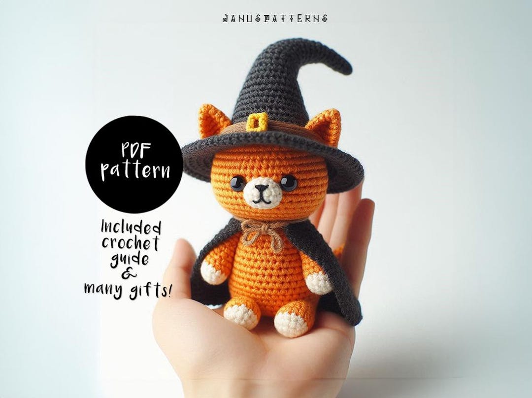 Crochet Pattern Wizard Cat Amigurumi Doll, Crochet Doll Pattern ...