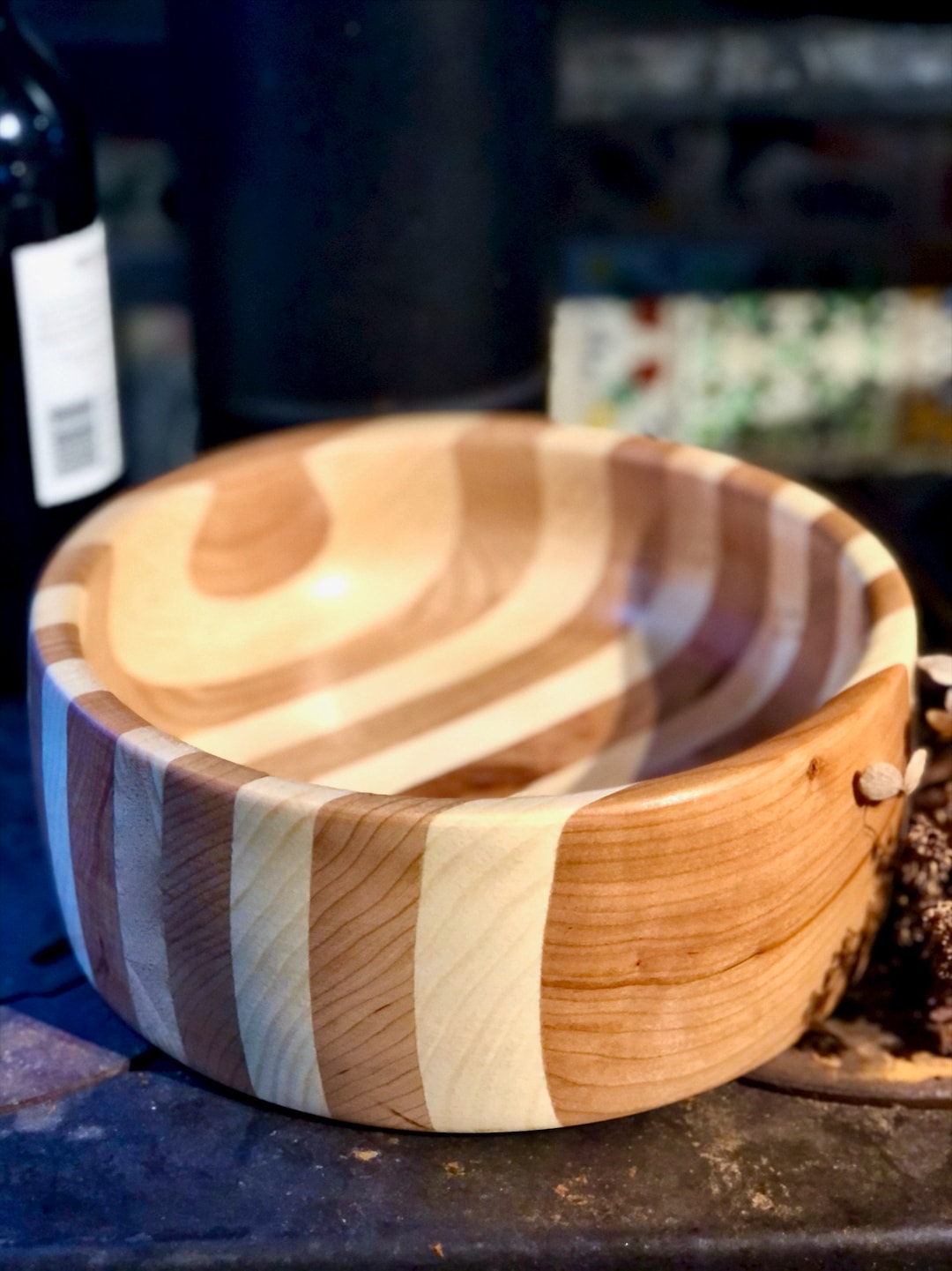 Large Mixed Wood Bowl - Etsy