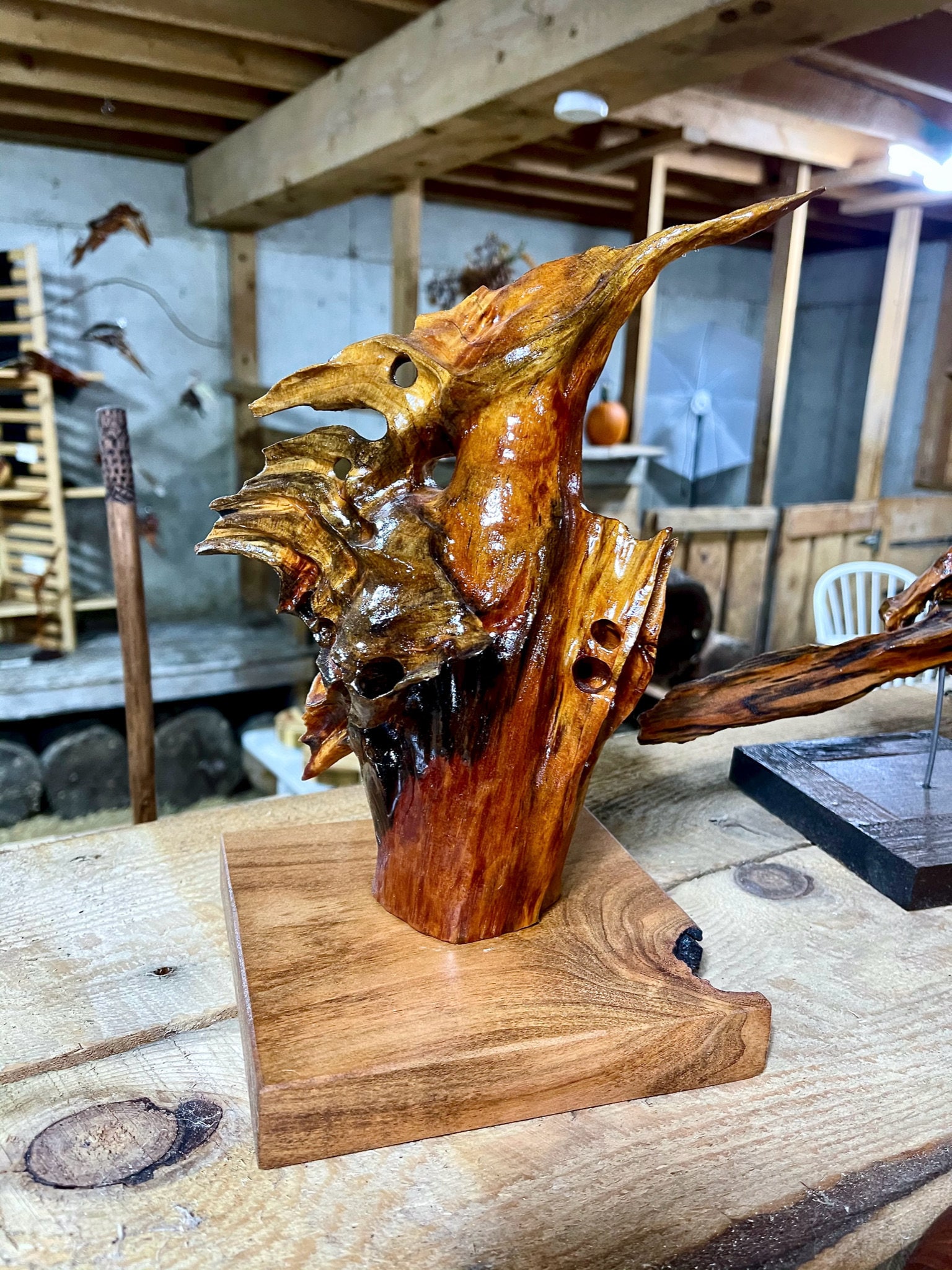 Cedar Tree Trunk Sculptures