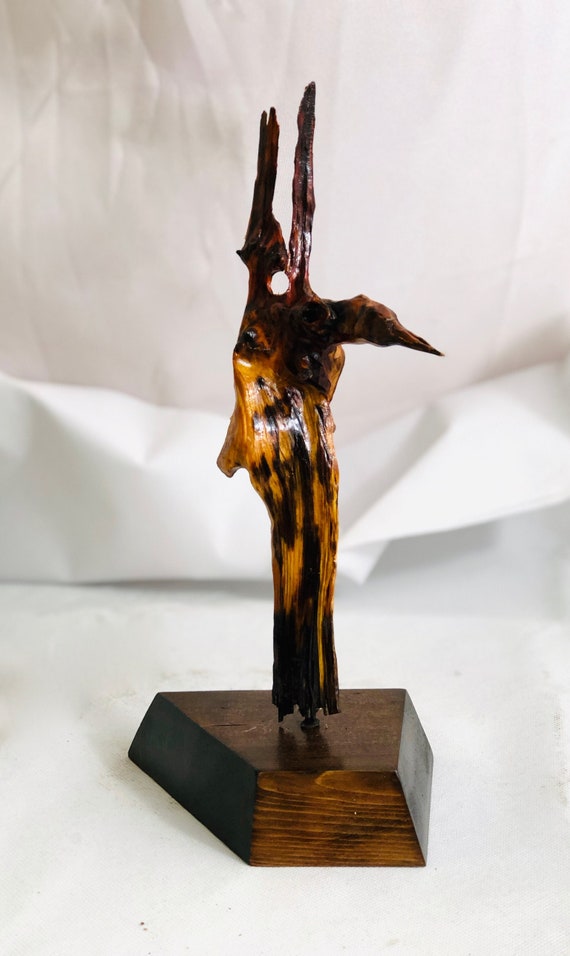 Coyote Abstract Wood Sculpture | Etsy