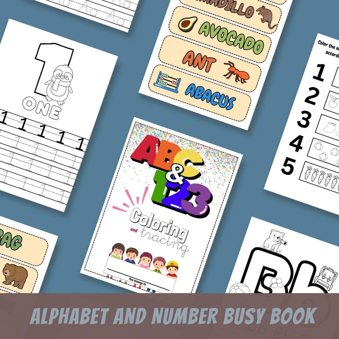 Alphabet and Number Coloring & Tracing Book busy Book - Etsy