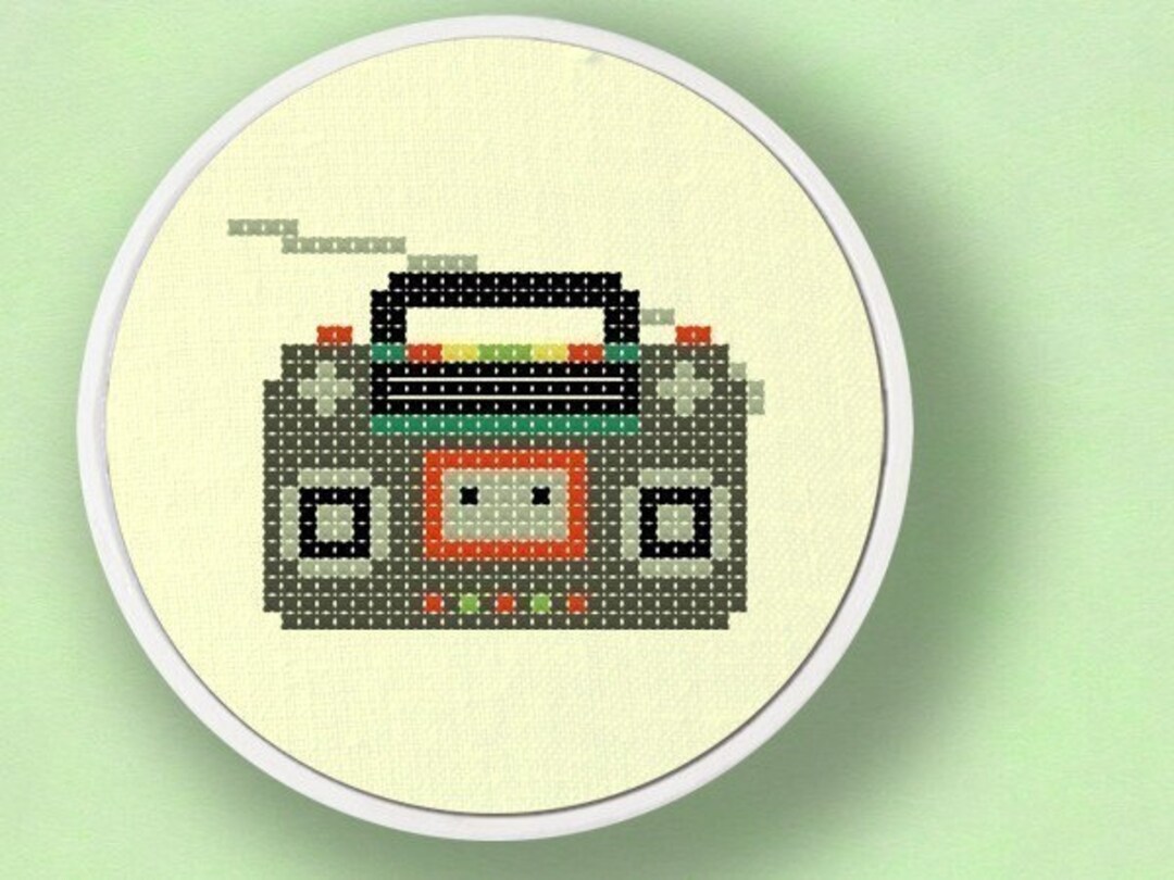Radio Cross Stitch Pattern. Modern Simple Cute Counted Cross Stitch ...