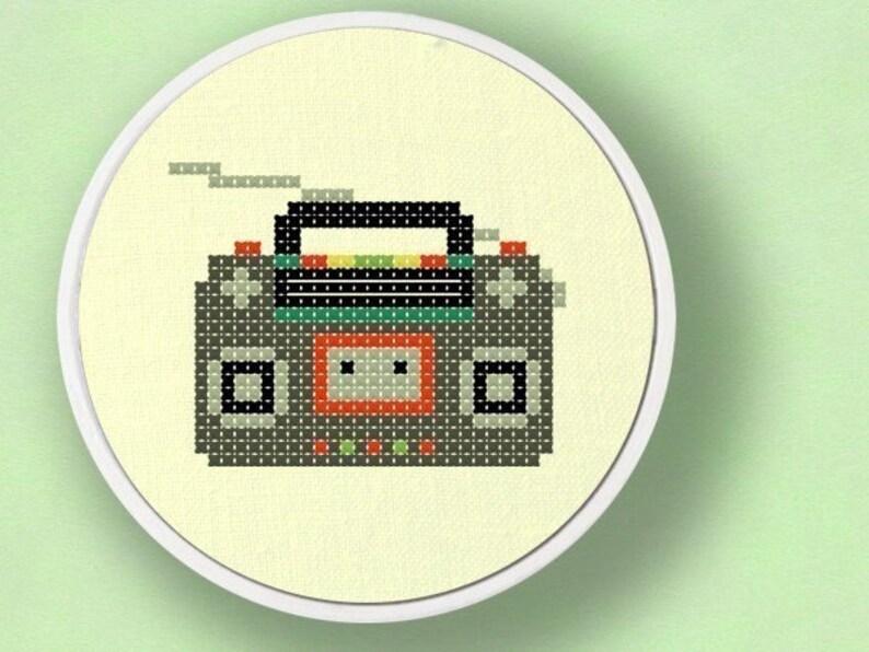 Radio Cross Stitch Pattern. Modern Simple Cute Counted Cross | Etsy
