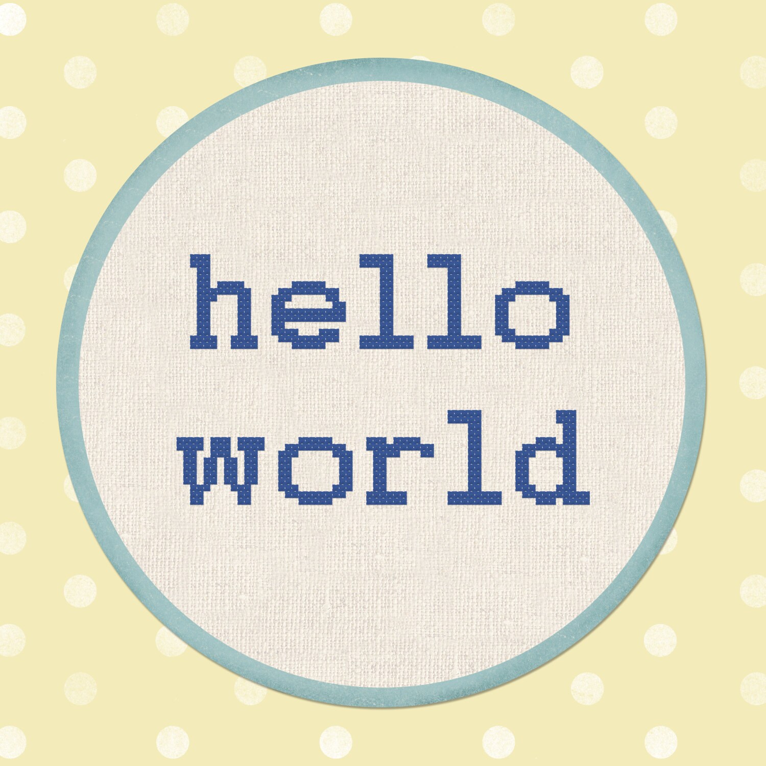 Hello World Text Simple Modern Counted Cross Stitch Pattern - Etsy