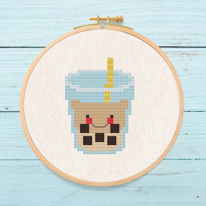 Milk Tea Boba Cross Stitch Pattern Boba Bubble Tea Modern | Etsy