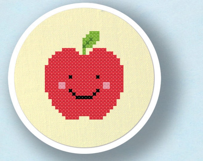 Happy Apple. Cross Stitch Pattern - Etsy