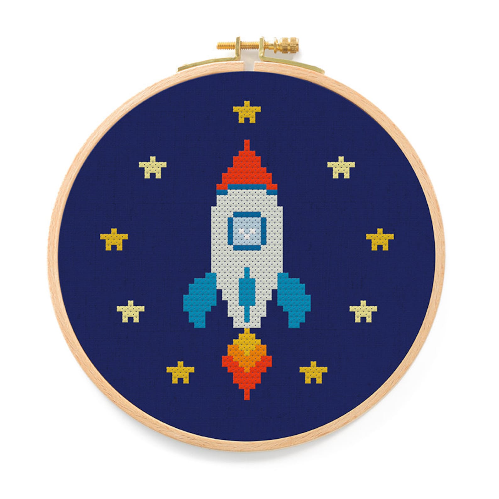 Rocket Cross Stitch Pattern: Beginner Friendly Space Embroidery (PDF ...