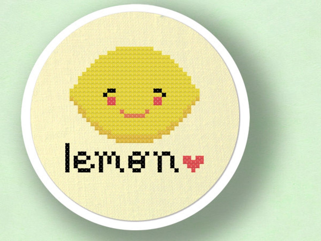 Lemon Love Cross Stitch Pattern, Fruit Modern Simple Cute Counted Cross ...