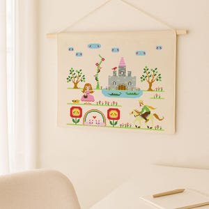 Princess Castle Cross Stitch Pattern, Large Fairytale Cross Stitch ...