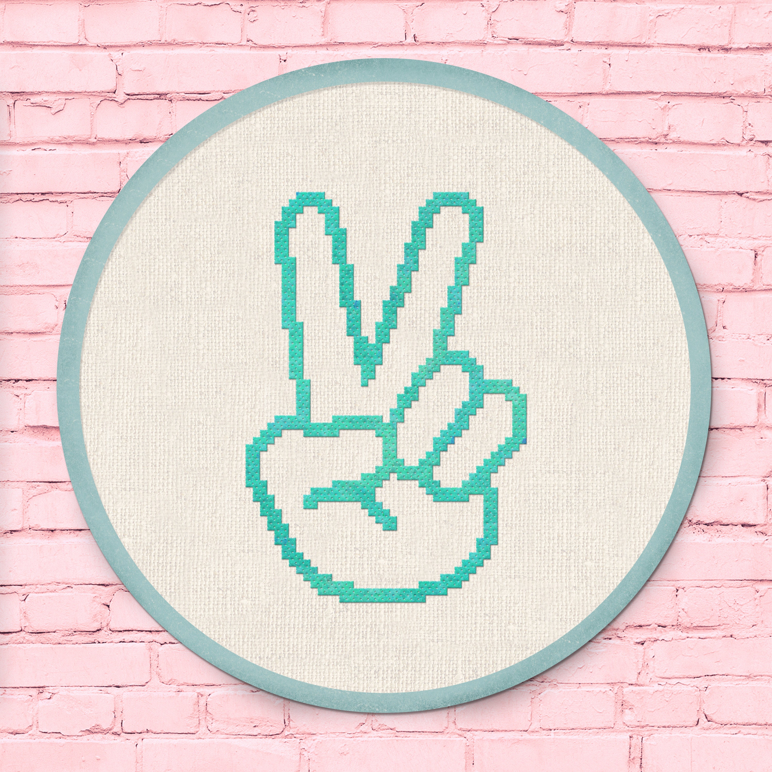 Peace Sign Cross Stitch Pattern Modern Simple Cute Cool | Etsy