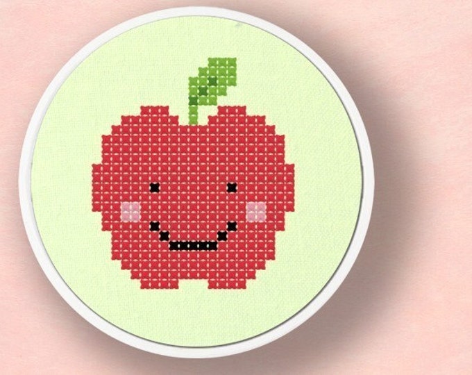 Happy Apple. Cross Stitch Pattern - Etsy