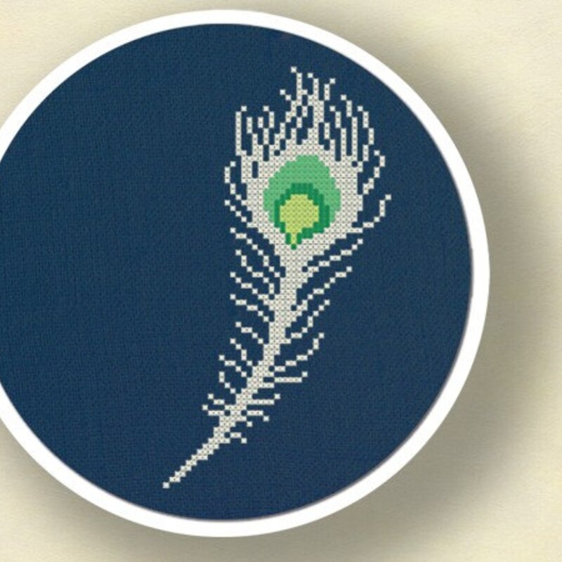 Feather Cross Stitch - Etsy