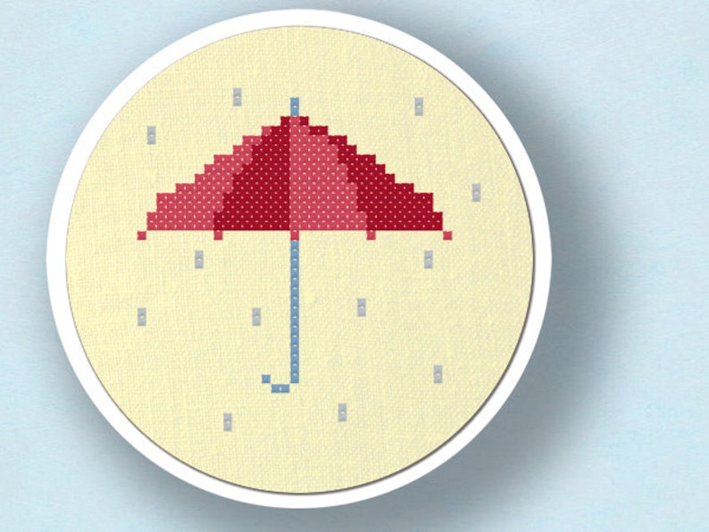 Rainy Days. Umbrella Cross Stitch PDF Pattern - Etsy
