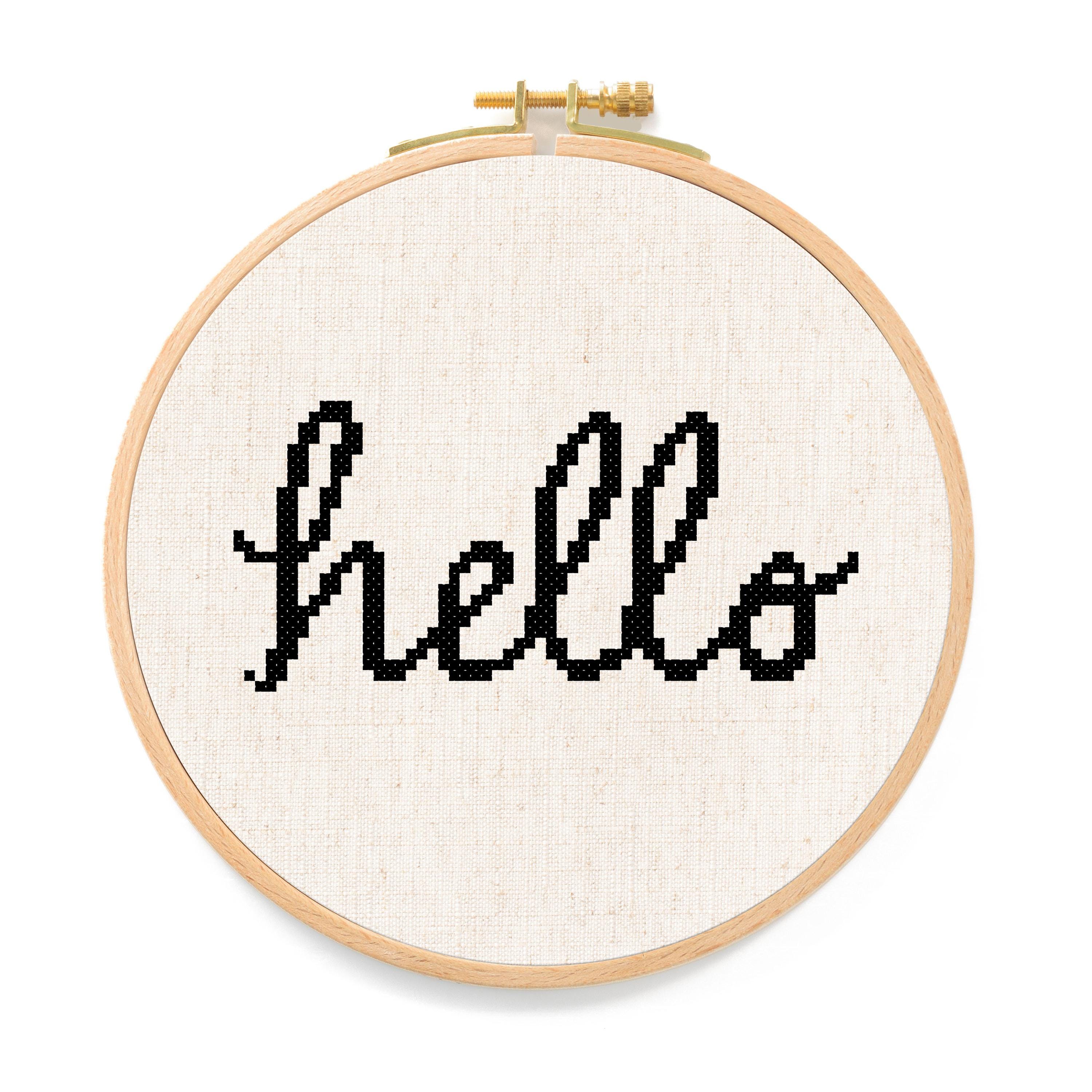 Cursive Hello Cross Stitch Pattern: Simple Script Hello (PDF Download ...