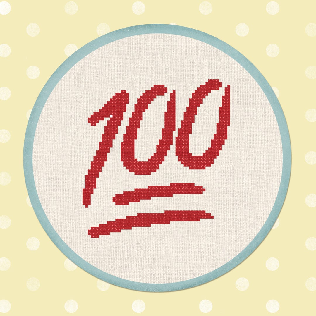 100 Emoji Cross Stitch Pattern. Modern Simple Counted Cross Stitch ...