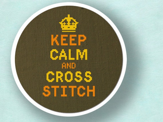 Keep Calm and Cross Stitch Pattern. Modern Simple Insect - Etsy