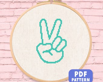 Peace Sign - Easy Cross Stitch Pattern, PDF * Instant Download* - Etsy