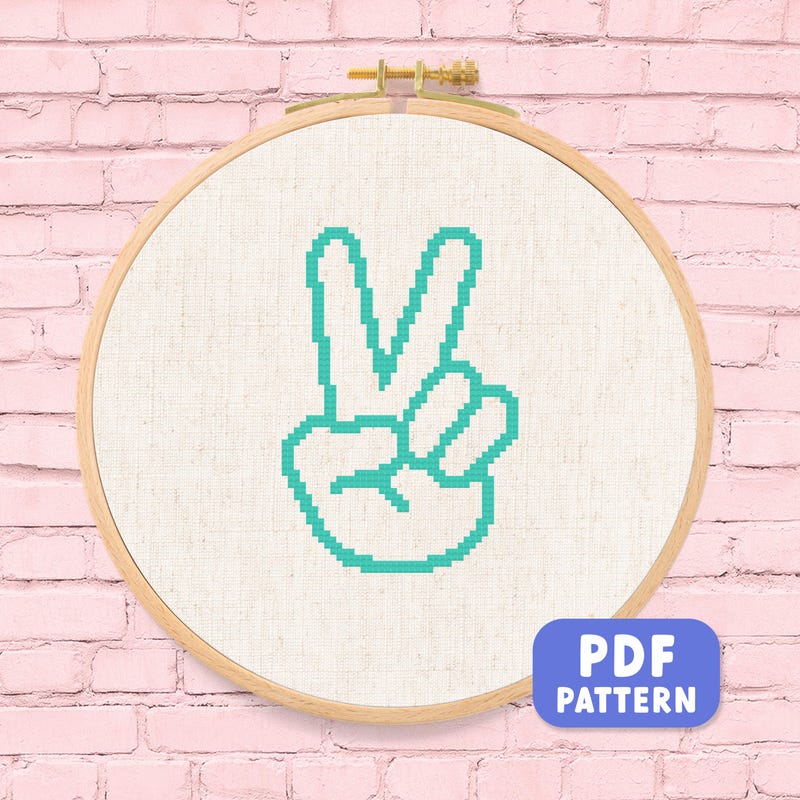 Peace Sign Cross Stitch - Etsy