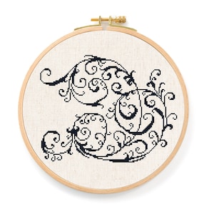 Elegant Decorative Scroll Cross Stitch Pattern. Modern Simple Pretty ...