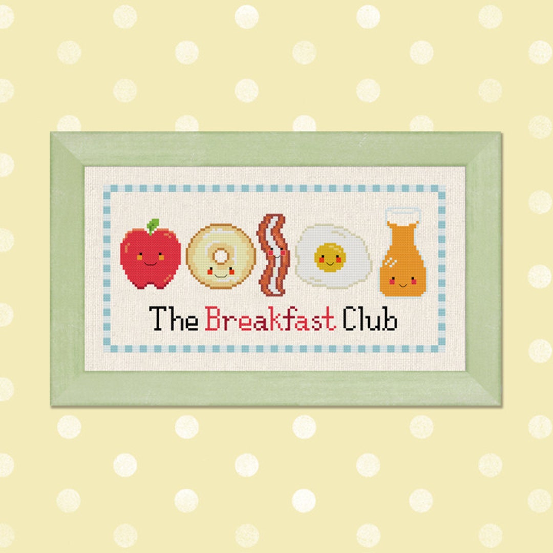The Breakfast Club Cross Stitch Pattern. Cute Morning Foods, Modern ...