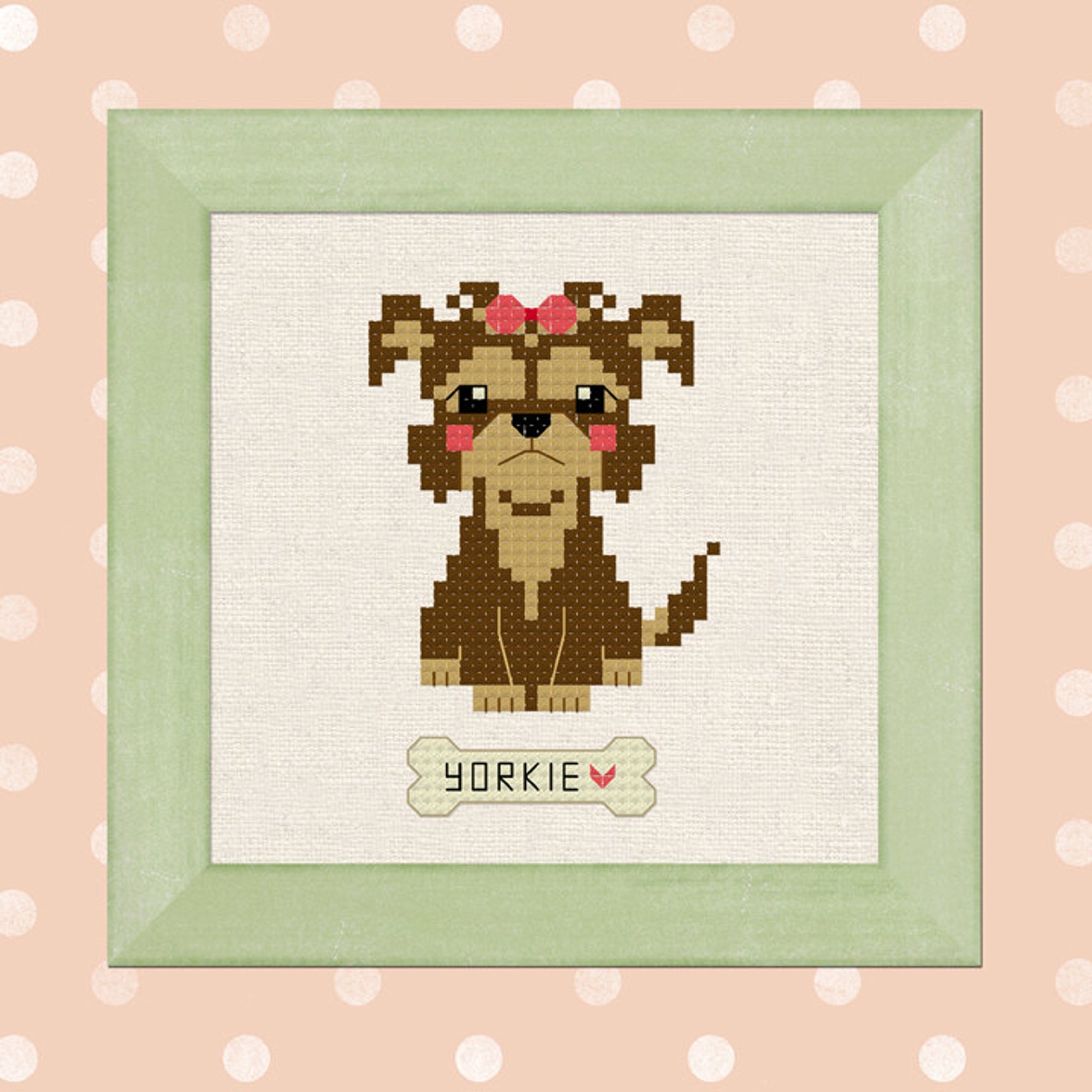 Cute Yorkshire Terrier Cross Stitch Pattern. Dog Pet Yorkie | Etsy