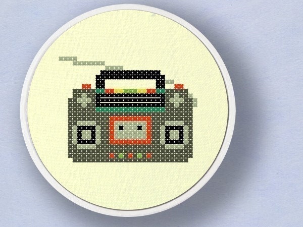 Radio Cross Stitch Pattern. Modern Simple Cute Counted Cross | Etsy