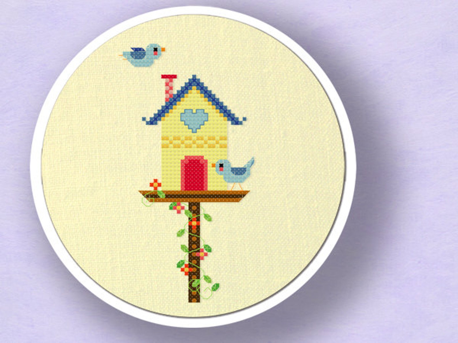 Sweet Bird House Cross Stitch Pattern. Modern Simple Cute - Etsy
