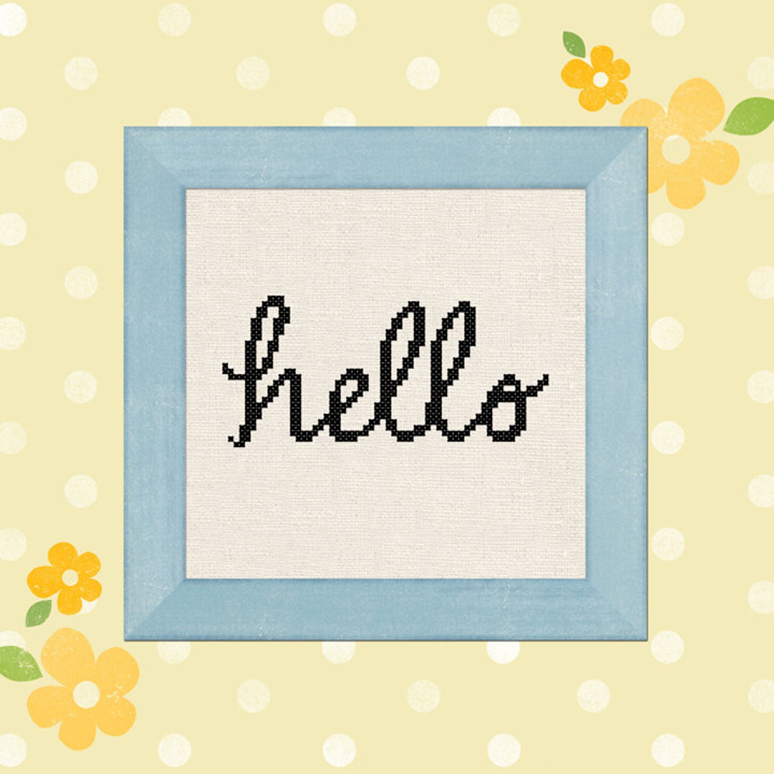 Cursive Hello Cross Stitch Pattern: Simple Script Hello (PDF Download ...