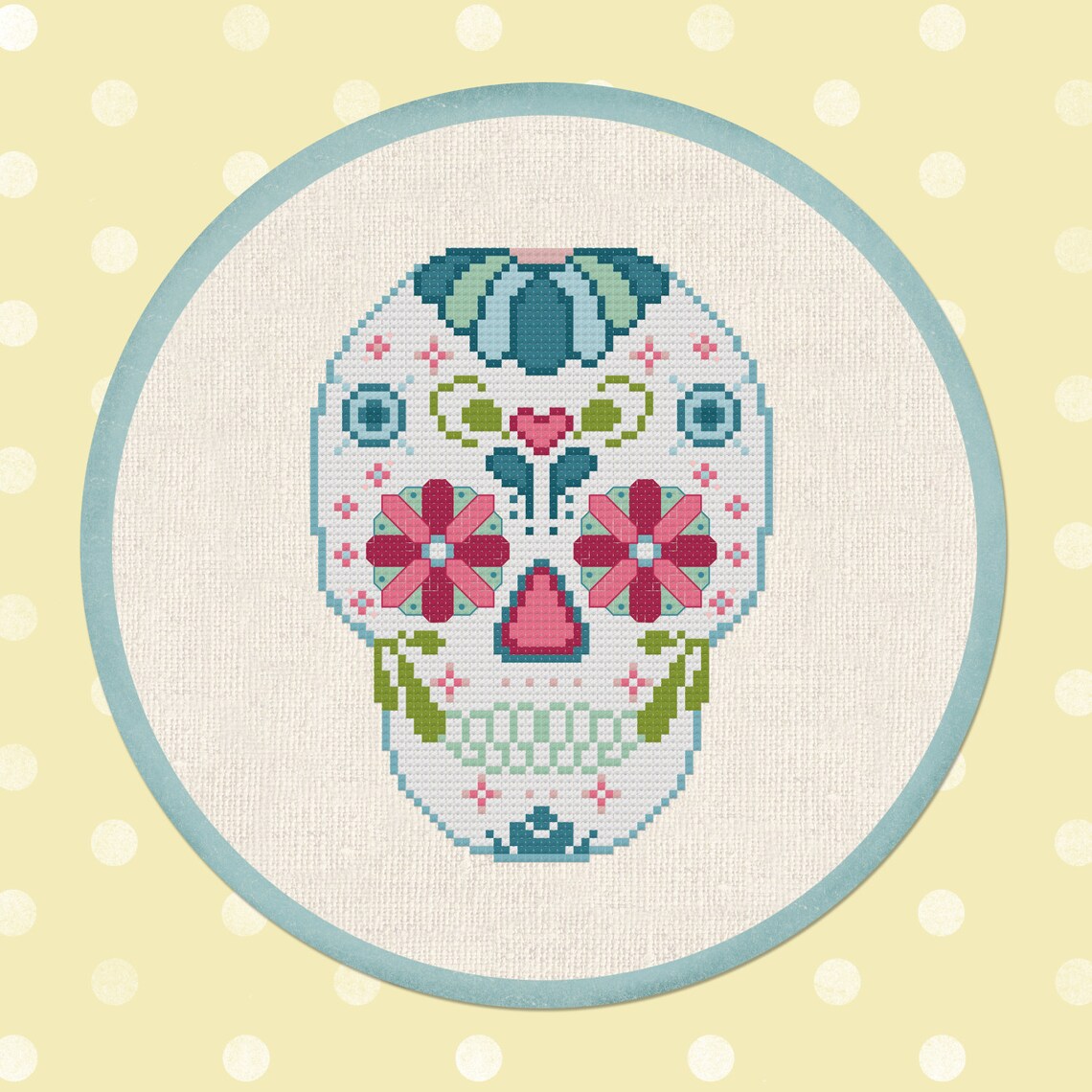 Sugar Skull Cross Stitch Pattern Day of the Dead Modern - Etsy