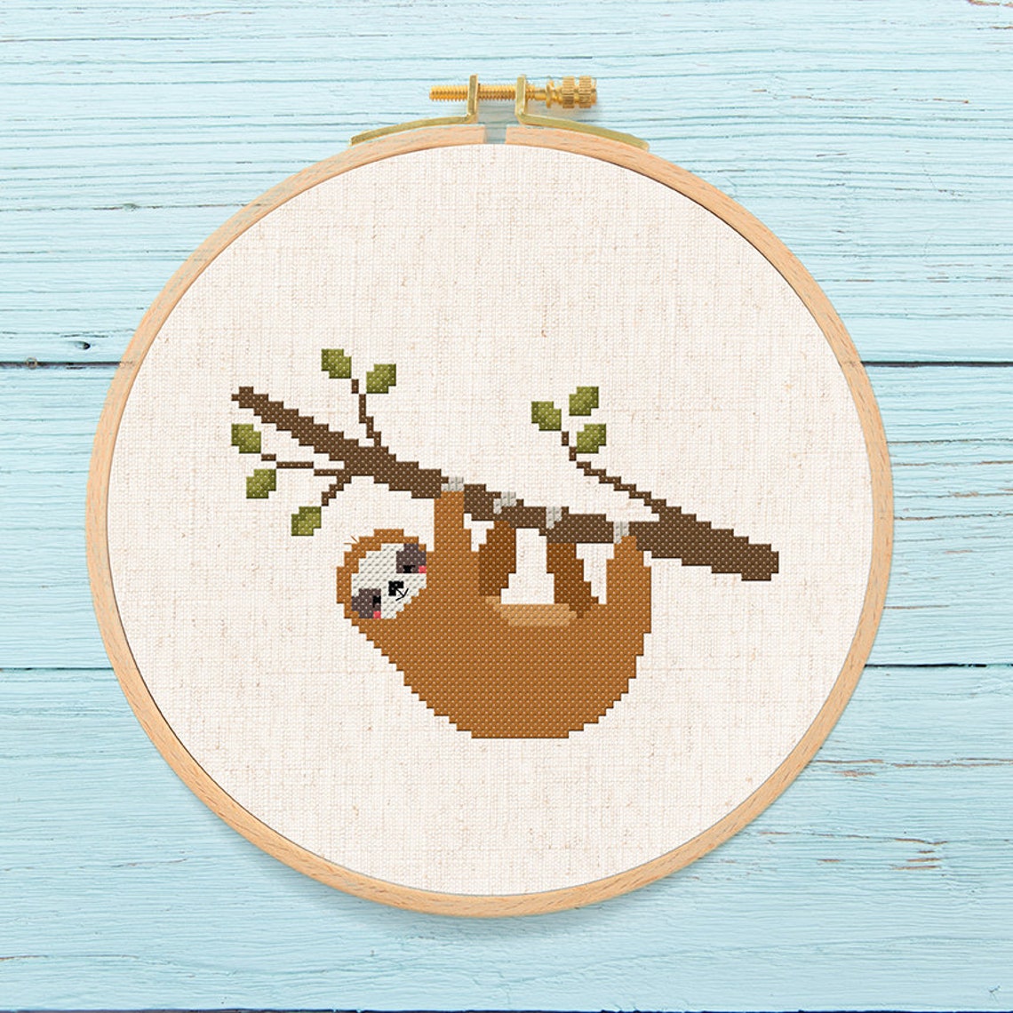Cute Sloth Cross Stitch Pattern Modern Simple Colorful Sloth | Etsy