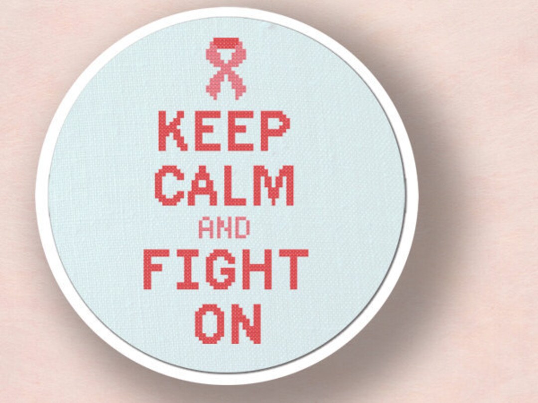 Keep Calm and Fight on Cross Stitch Pattern Modern Simple - Etsy Canada