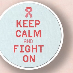 Keep Calm and Fight on Cross Stitch Pattern Modern Simple - Etsy Canada